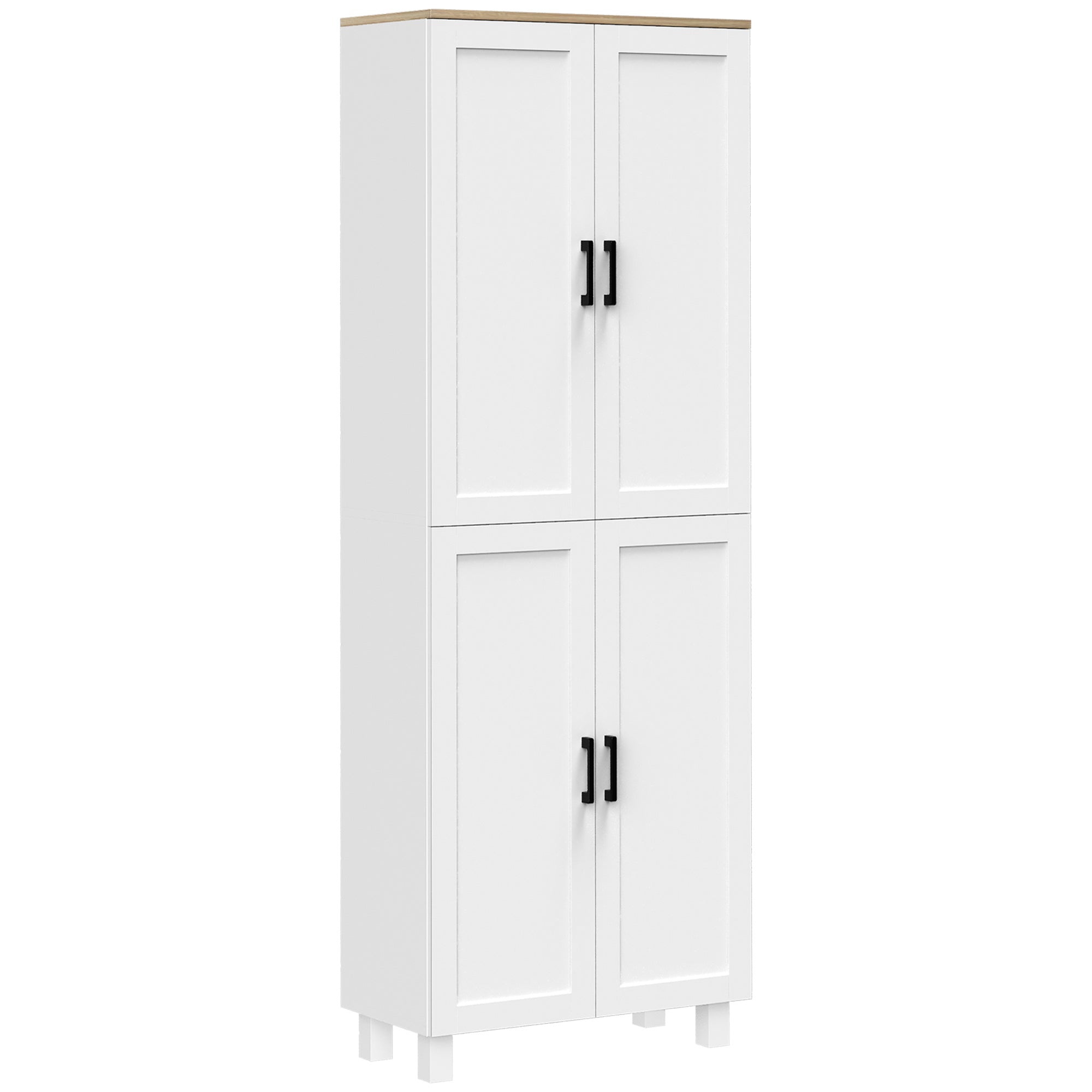 Freestanding Kitchen Cupboard, 4-Door Storage Cabinet Organizer with A ...